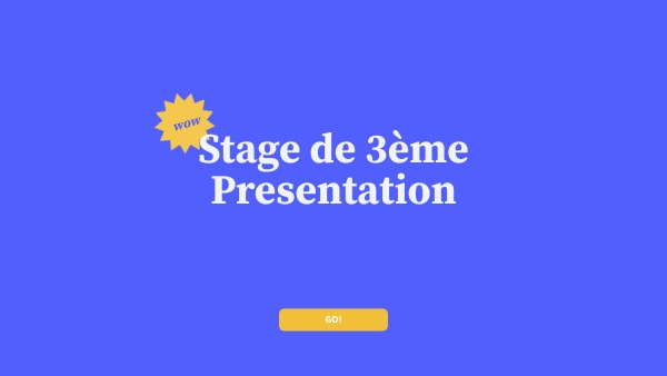 présentation stage de 3ème | Genially