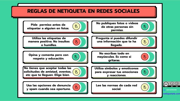 Reglas de netiqueta en redes sociales | Genially