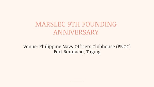 MARSLEC Anniversary Venue and Expenses | Genially