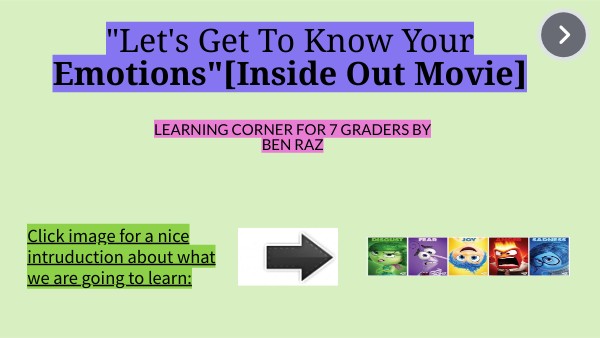 Emotions Learning Corner - Ben Raz | Genially