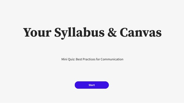 Syllabus & Canvas | Genially
