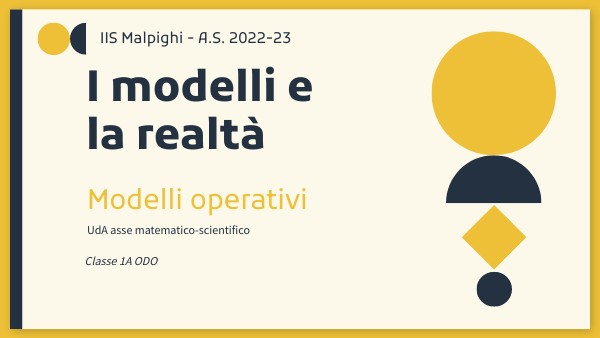 UdA I modelli e la realtà - 1AO | Genially