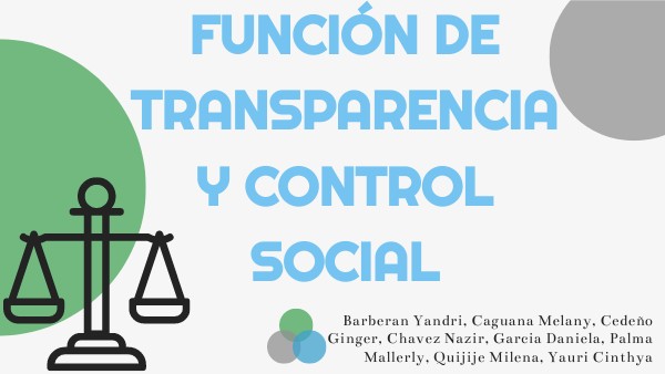 Función de transparencia y control social y Función Electoral | Genially