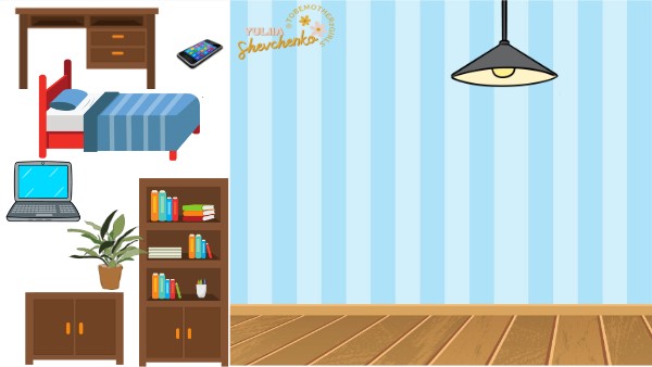 Drag the objects to make the living room | Genially