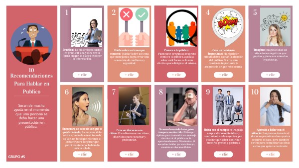 Recomendaciones para hablar en publico G5 | Genially