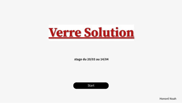 oral de stage Verre solution