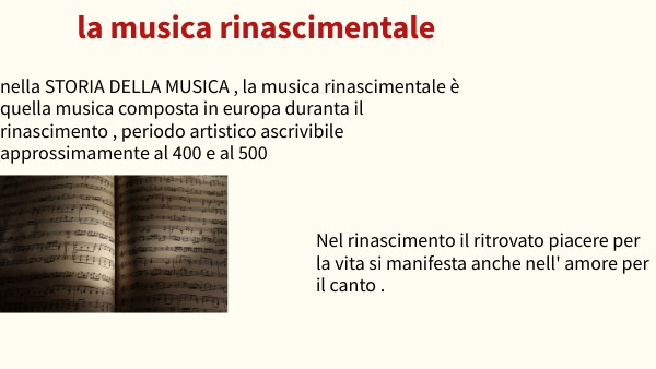 La musica rinascimentale