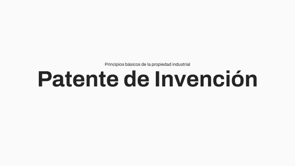 PRESENTACIÓN Patente de invención