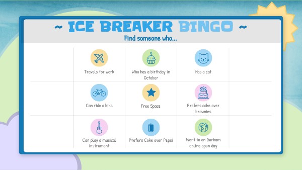 OMBA ICEBREAKER BINGO | Genially