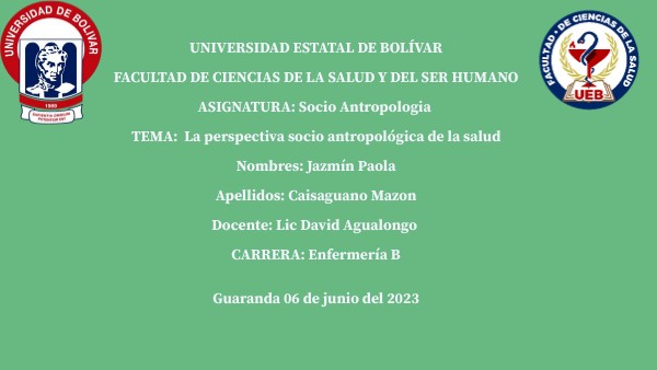 La perspectiva socio antropológica de la salu | Genially