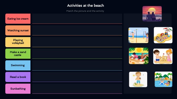 Activities at the Beach | Genially