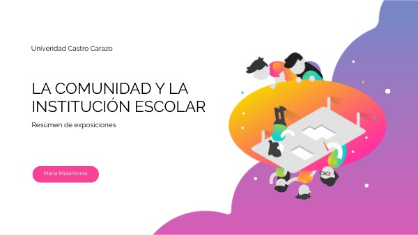 La comunidad y la institución escolar ( resumen) | Genially