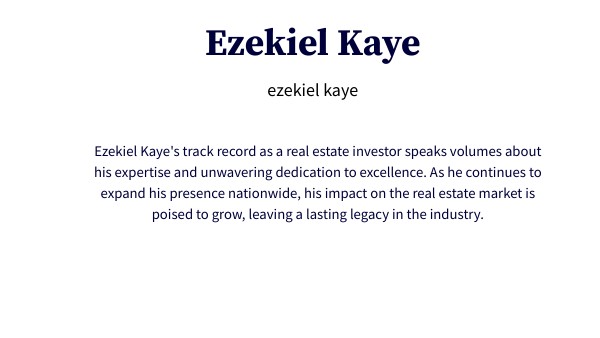 Ezekiel Kaye