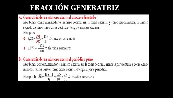 FRACCIÓN GENERATRIZ - 6GRADO