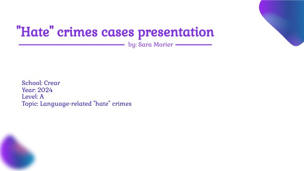 Hate crimes | Genially