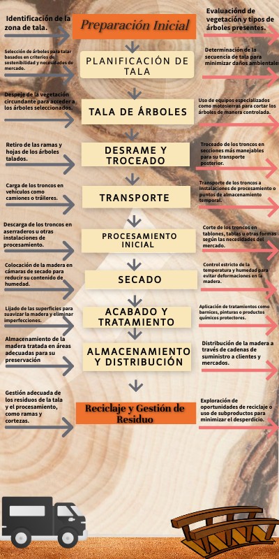 Diagrama de flujo de la obtención de madera | Genially