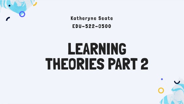 Learning Theories Part 2 Genially