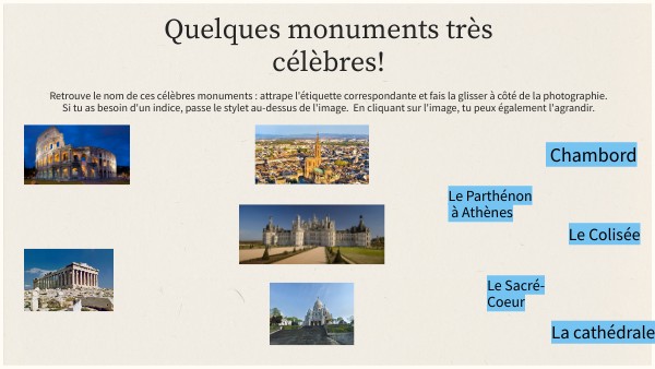 Frise chronologique interactive monuments | Genially
