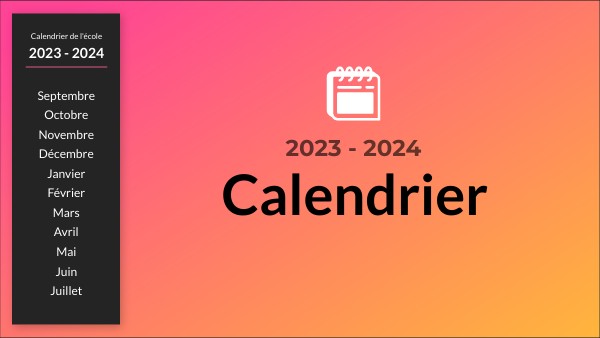 2023 2024 calendrier scolaire | Genially