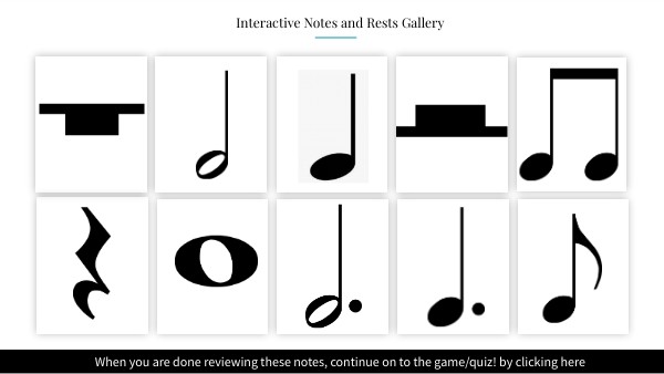 Interactive Notes and Rests Review & Game