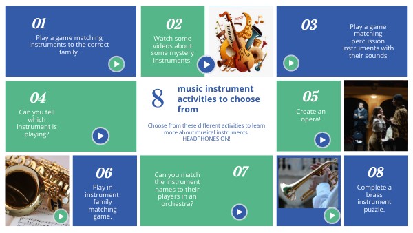 Instrument Choice Board | Genially
