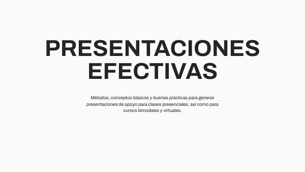 PRESENTACIONES EFECTIVAS