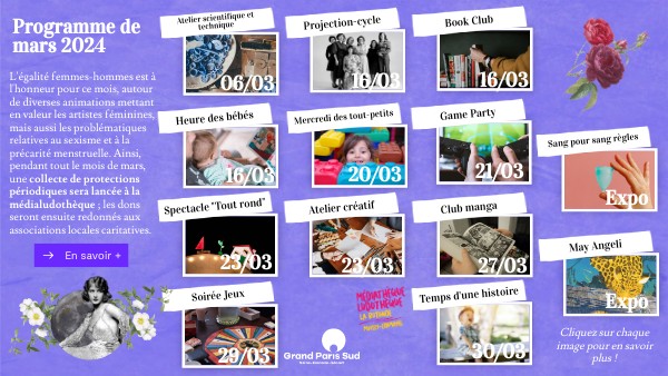 Programme du mois de mars 2024 | Genially