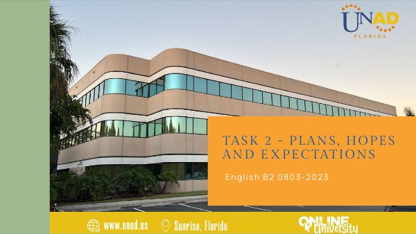 Task 2 Plans, Hopes and Expectations | Genially
