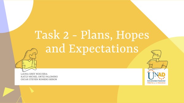 Task 2 - Plans, Hopes and Expectations | Genially