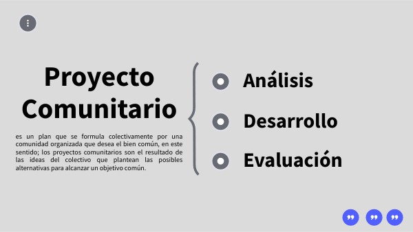 PROYECTO COMUNITARIO | Genially