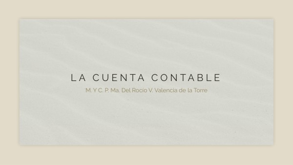 La cuenta contable Unidad 3