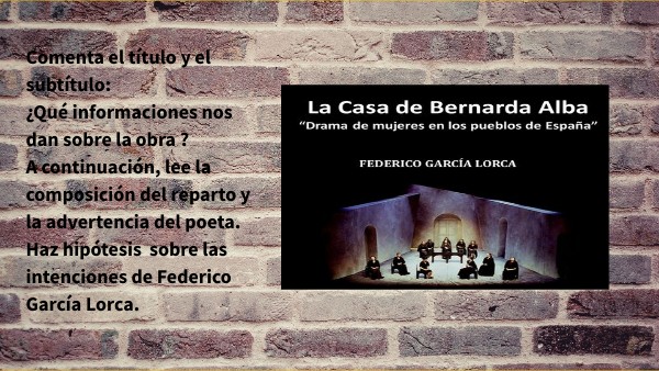 La casa de Bernarda Alba, acto I | Genially