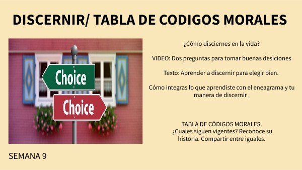 11-1 SEMANA 9 DISCERNIR/ TABLA CODIGOS MORALES