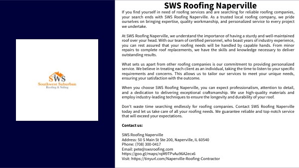 SWS Roofing Naperville