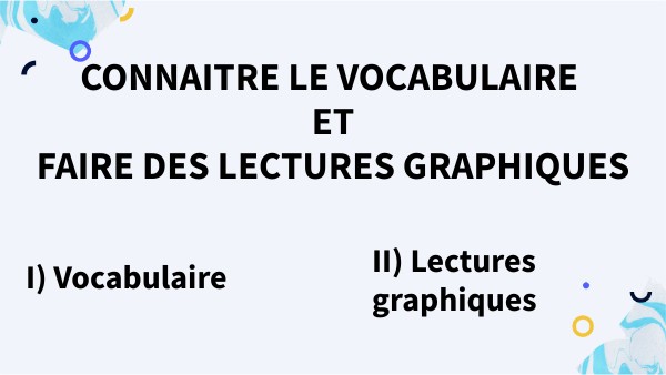 VOCABULAIRE ET LECTURES GRAPHIQUES