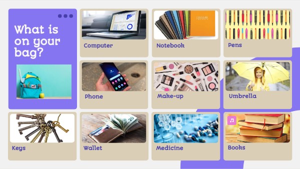 What's on your bag? | Genially