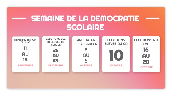 SEMAINE DE LA DEMOCRATIE SCOLAIRE