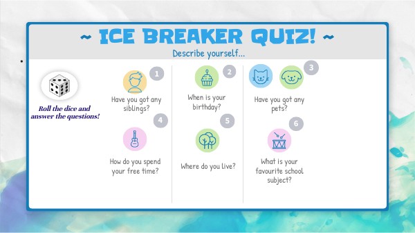 Ice breaker quiz! | Genially