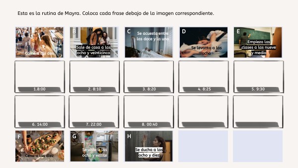 La rutina de Mayra- Hora | Genially