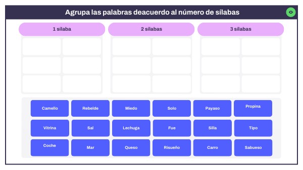 Número de sílabas | Genially