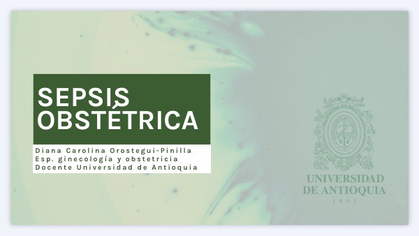 SEPSIS OBSTÉTRICA | Genially