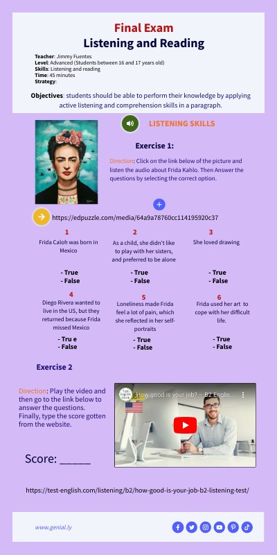 Final Exam | Genially