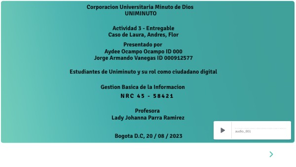 Actividad entregable 3. GBI Uniminuto | Genially