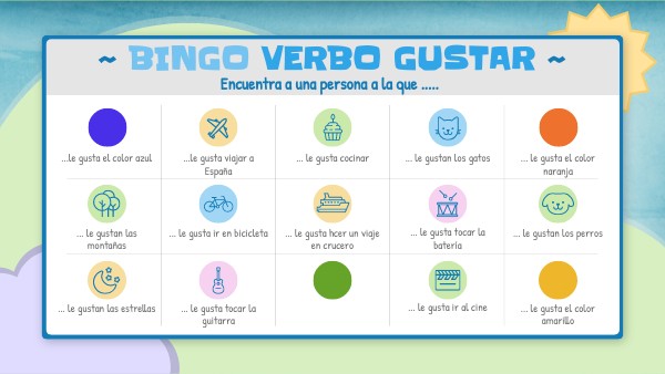 BINGO Verbo Gustar | Genially