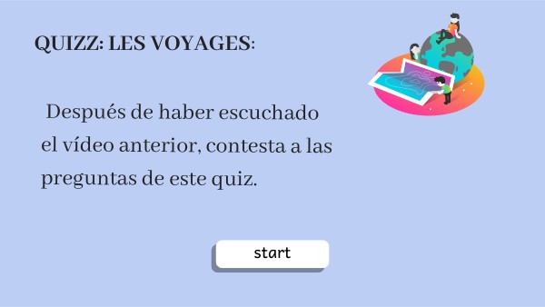 Quiz fle_A1 A2 Les voyages | Genially