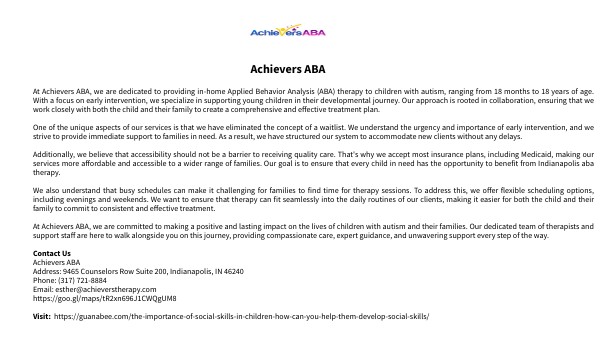 Achievers ABA