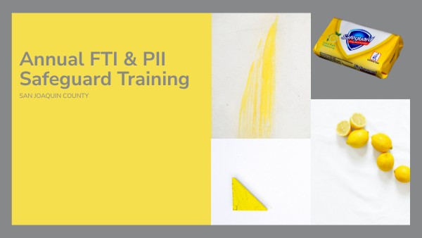 FTI & PII Safeguard Training