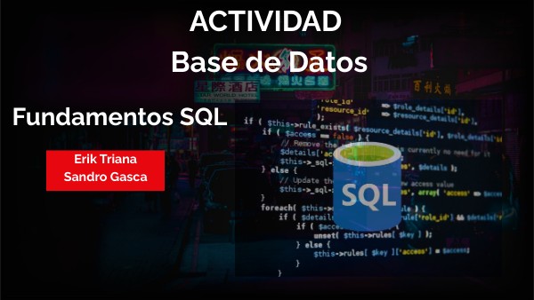 PRESENTACIÓN SQL ERIK