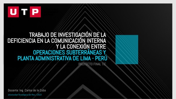 Proyecto Final TIC - UTP 2023 | Genially