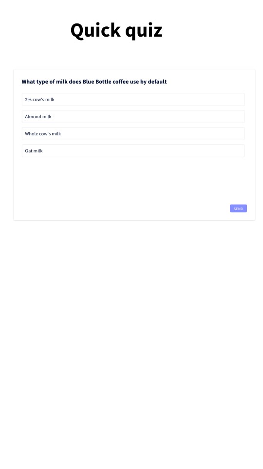 Quick quiz: Blue bottle